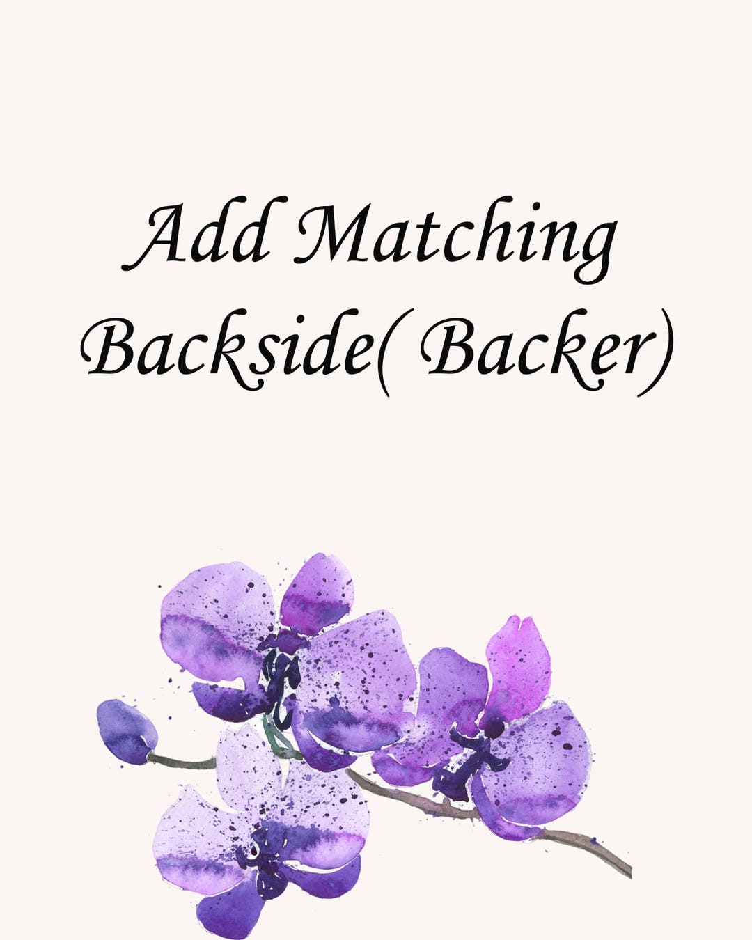 ADD MATCHING BACKSIDE Customize Back Design Card Invitation Add on 5x7 ...