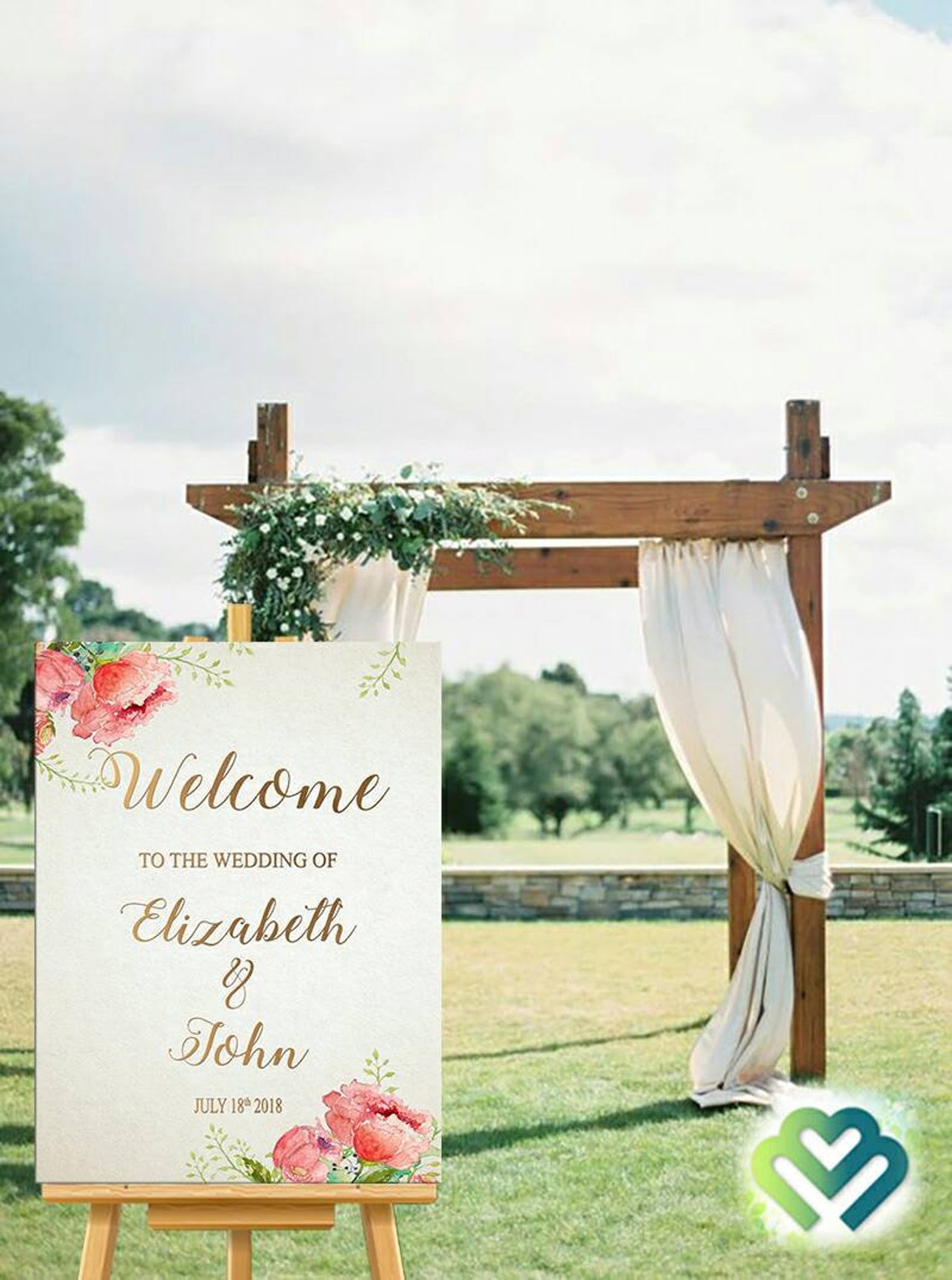 Printable Wedding Welcome Sign Spring Floral Wedding Welcome Sign ...