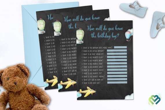 How Well Do You Know Birthday Boy Party Game Boy's | Etsy