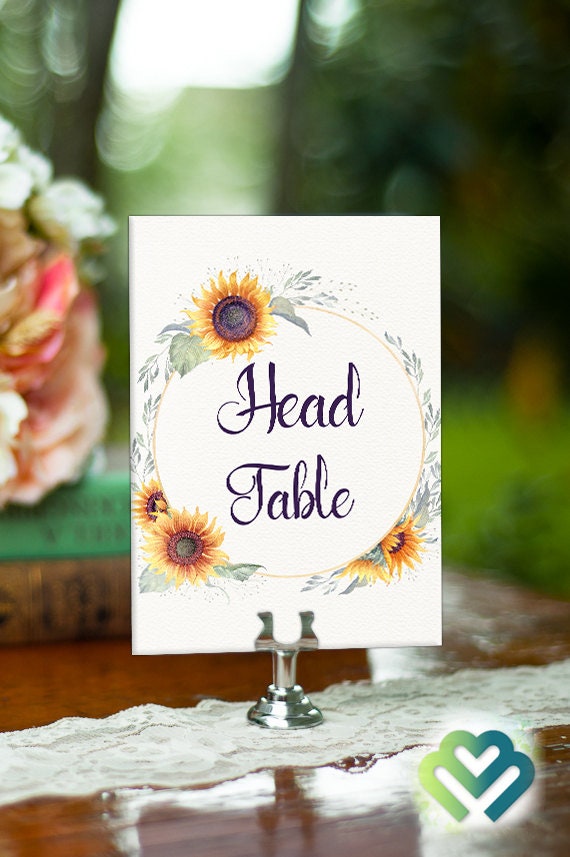 Sunflowers Wedding Table Numbers Fall Wedding Decor Banquet Table ...