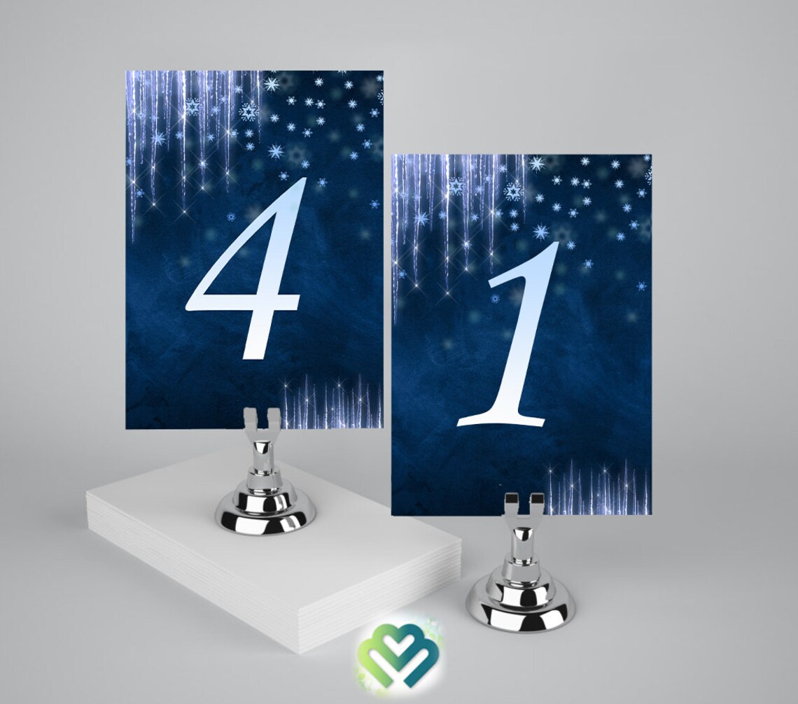 Winter Wedding Table Numbers 1-10 Winter Wedding Decor Banquet Table ...