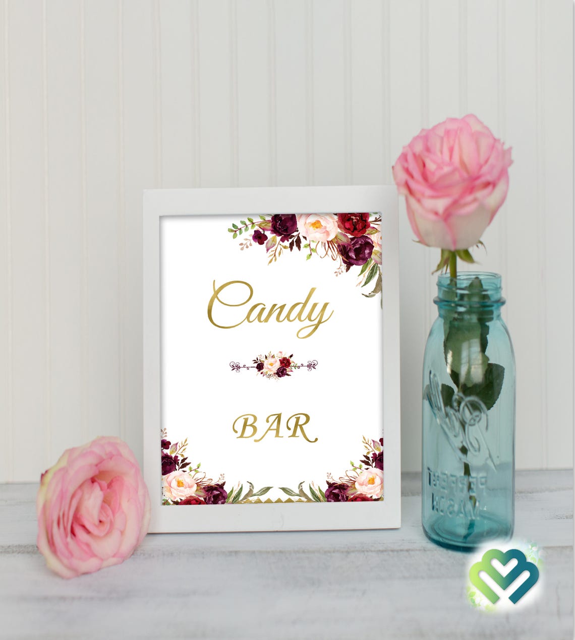 Candy Bar Wedding Sign Marsala Wedding Candy Bar Sign - Etsy