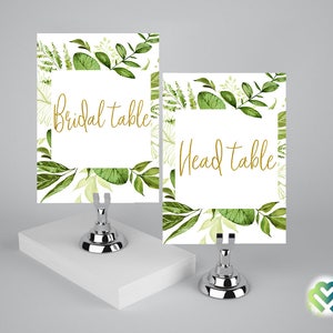 Woodland Wedding Table Numbers Printable Table Numbers 1-10 Green ...
