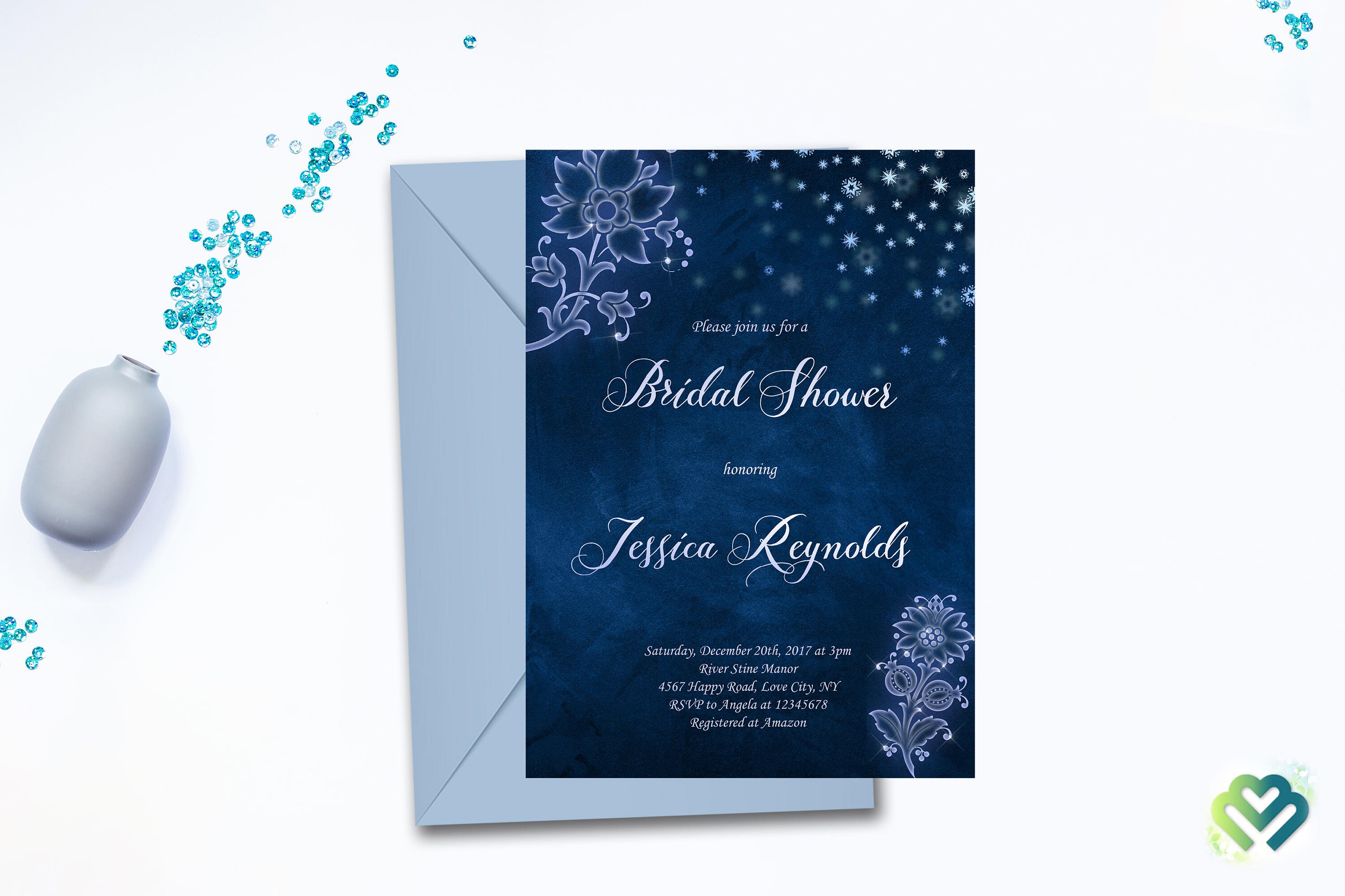 Winter Wedding Invitation Set Snowflake Wedding Invitation | Etsy