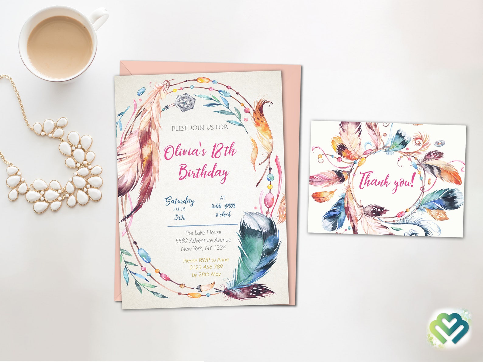 Boho Birthday Invite Birthday Girl Invitation Tribal Boho - Etsy