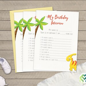 My Birthday Interview Party Game Dinosaur Boy's Birthday Games Cute ...
