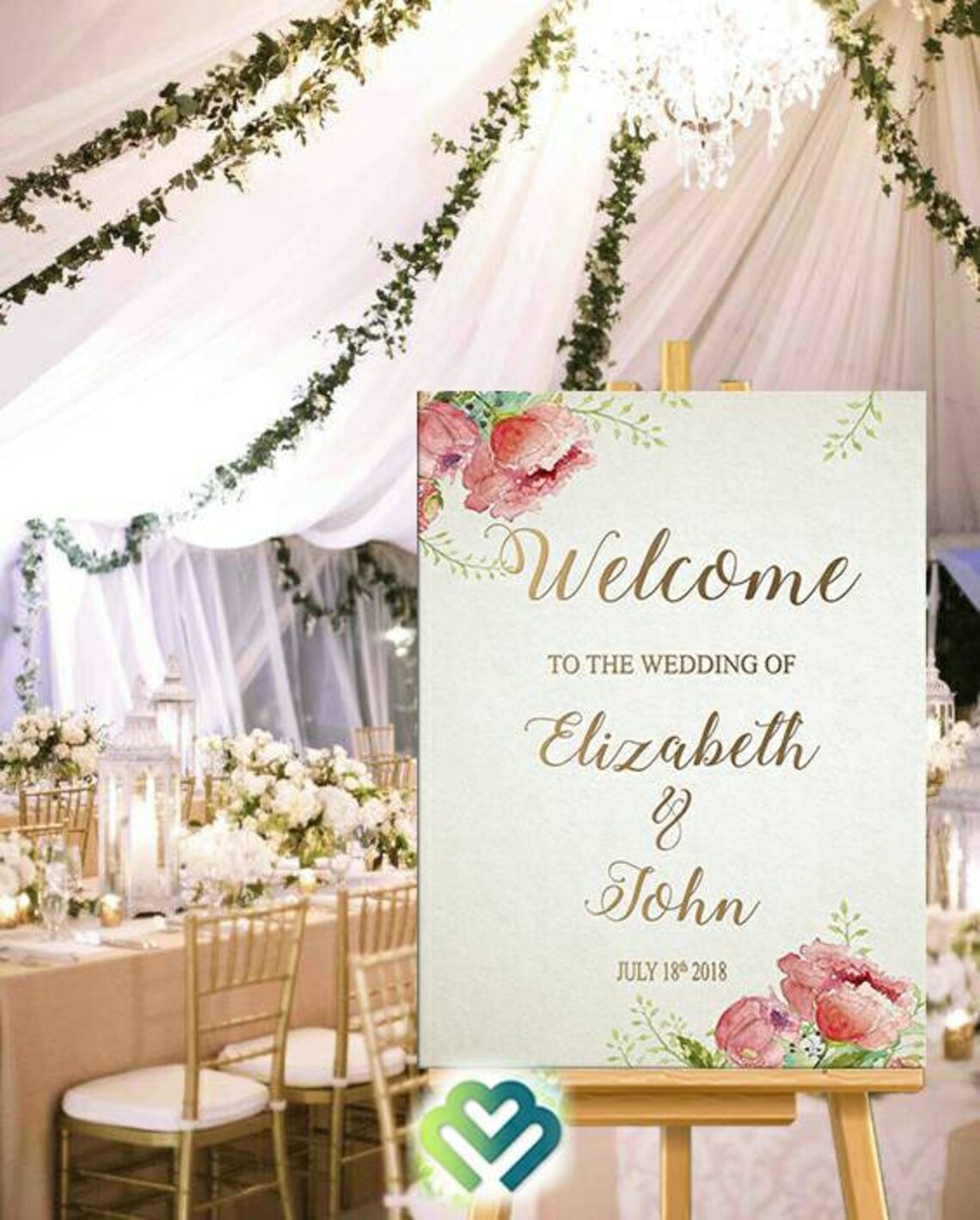 Printable Wedding Welcome Sign Spring Floral Wedding Welcome | Etsy