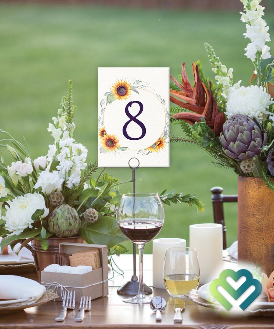 Sunflowers Wedding Table Numbers Fall Wedding Decor Banquet Table ...