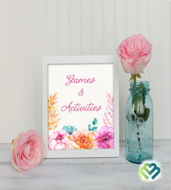 Games and Activities Sign Baby Shower Sign Printable Card Baby | Etsy