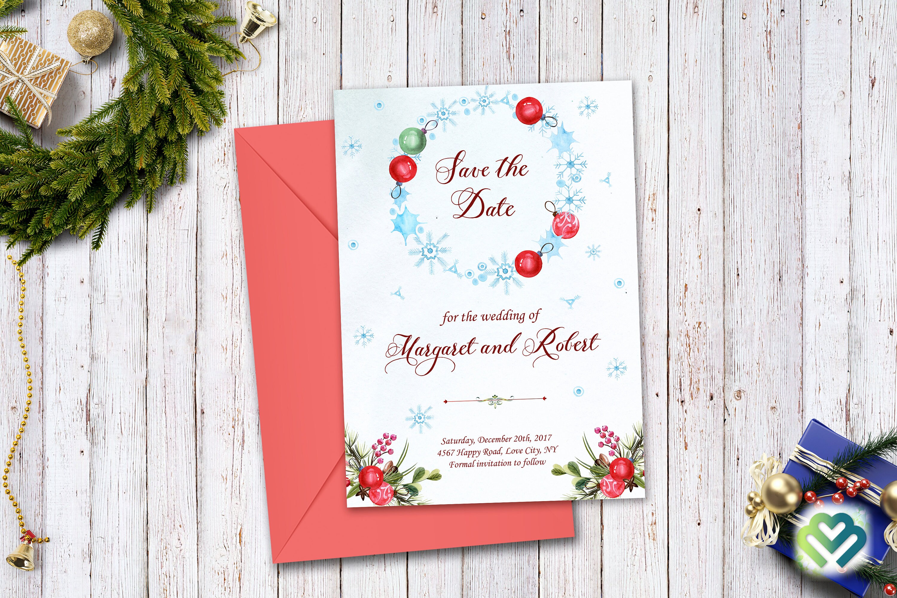 Winter Christmas Save the Date Card Xmas Winter Save the Date | Etsy