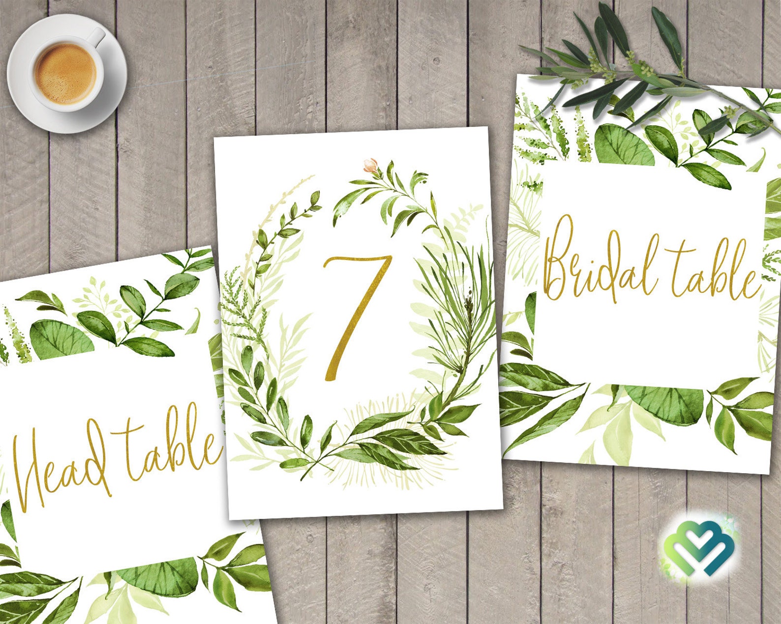 Woodland Wedding Table Numbers Printable Table Numbers 1-10 - Etsy
