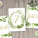 Woodland Wedding Table Numbers Printable Table Numbers 1-10 Green ...