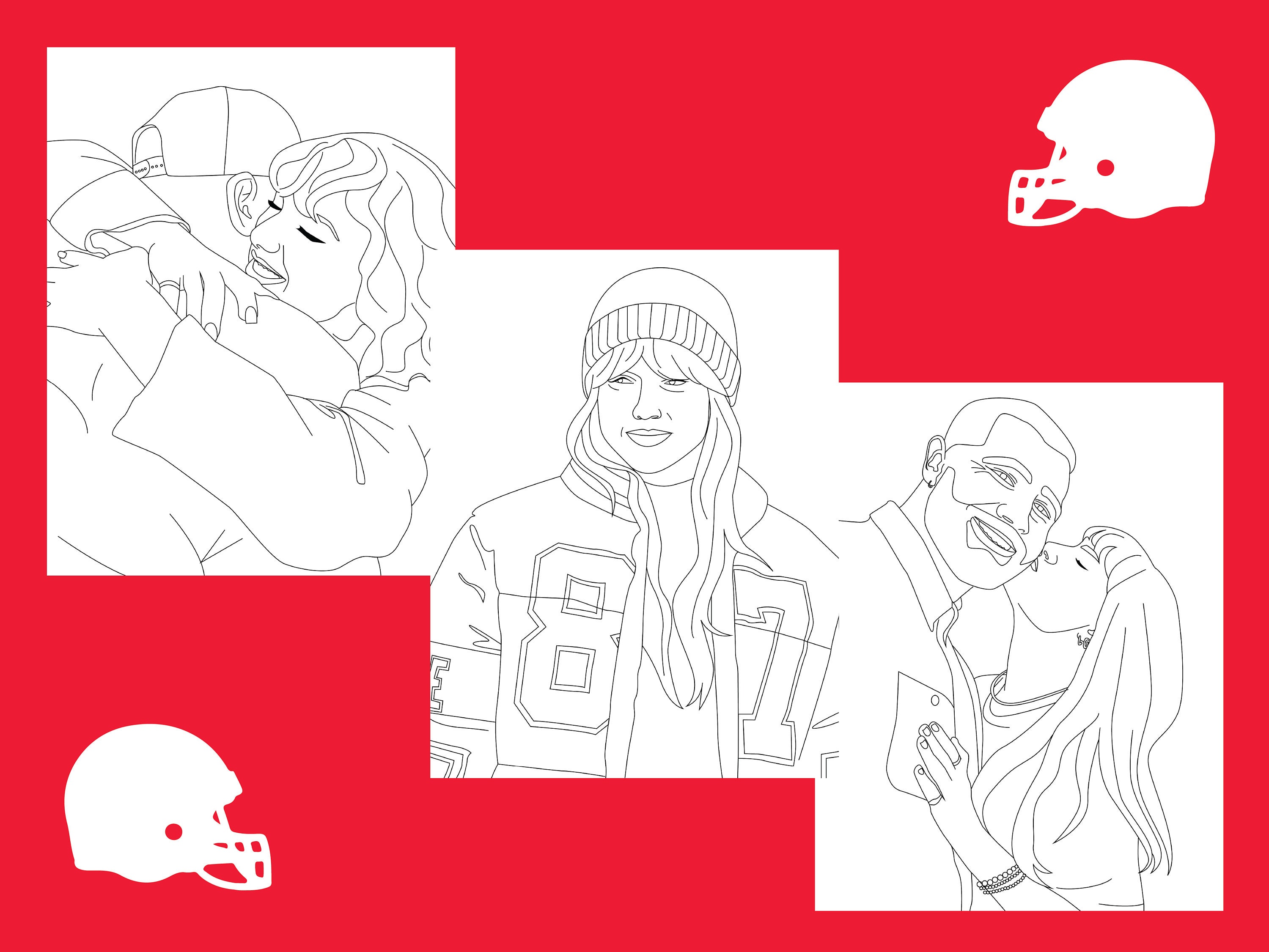 Taylor Swift Football Coloring Pages Taylor and Travis Coloring Book ...