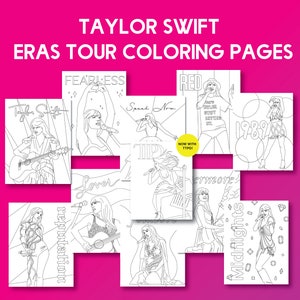 Taylor Eras Tour Coloring Pages, Albums, Swifties Coloring, Instant ...