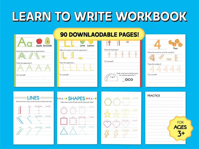 Learn to Write Workbook [downloadable File] Tracing Bundle Handwriting ...