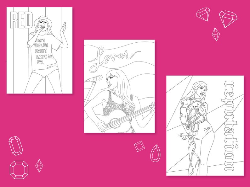 Taylor Eras Tour Coloring Pages, Albums, Swifties Coloring, Instant ...