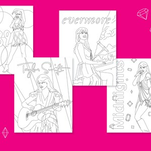 Taylor Eras Tour Coloring Pages, Albums, Swifties Coloring, Instant ...