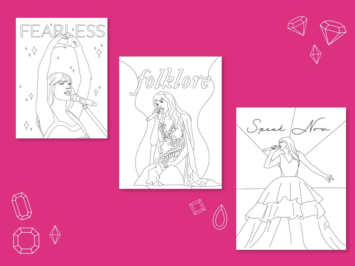 Taylor Eras Tour Coloring Pages, Albums, Swifties Coloring, Instant ...