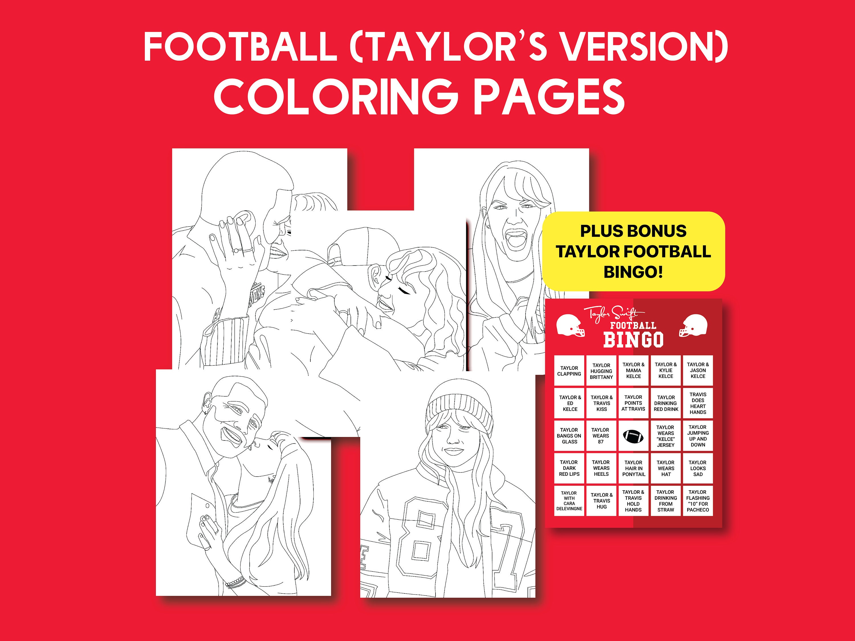 Taylor Swift Football Coloring Pages Taylor and Travis Coloring Book ...