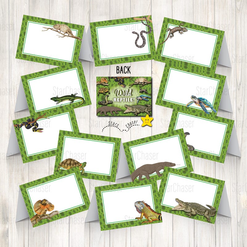 Reptile Label Name Cards - Etsy