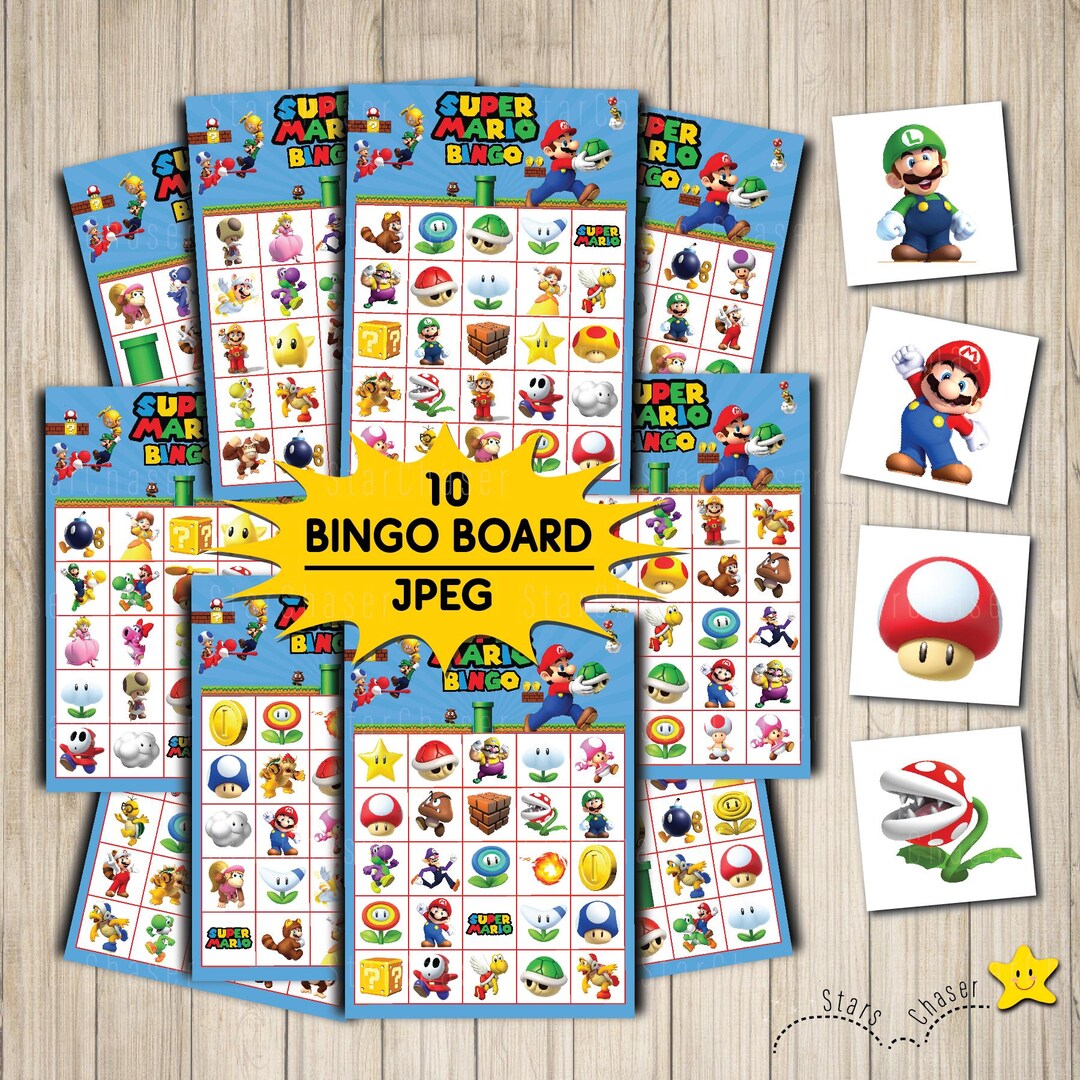 Instant Download - Digital Bingo Game Mario Bros Bingo Game. NO ...