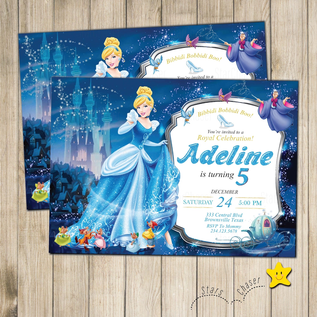 Digital Cinderella Birthday Invitation. Princess Birthday - Etsy Australia