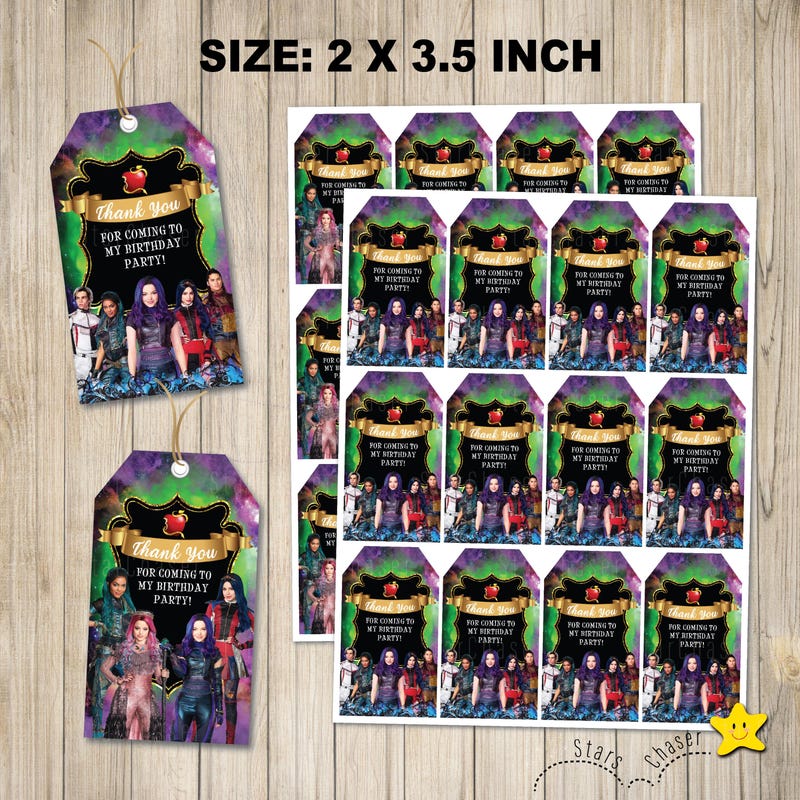 Descendants Printable Labels - Etsy