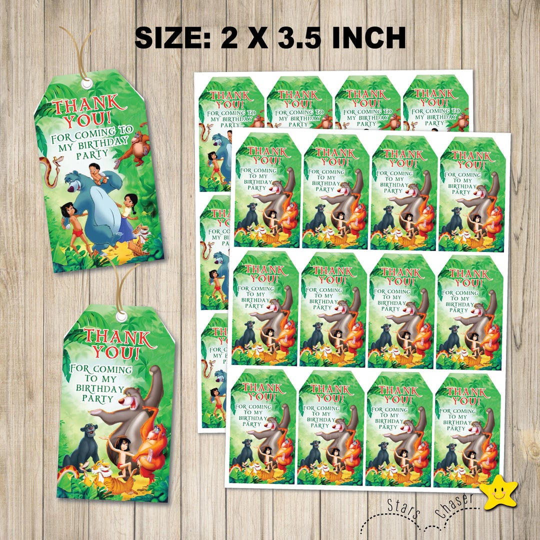 Instant Download - Digital Favor Tags Goodies Bag Tags Jungle Book ...