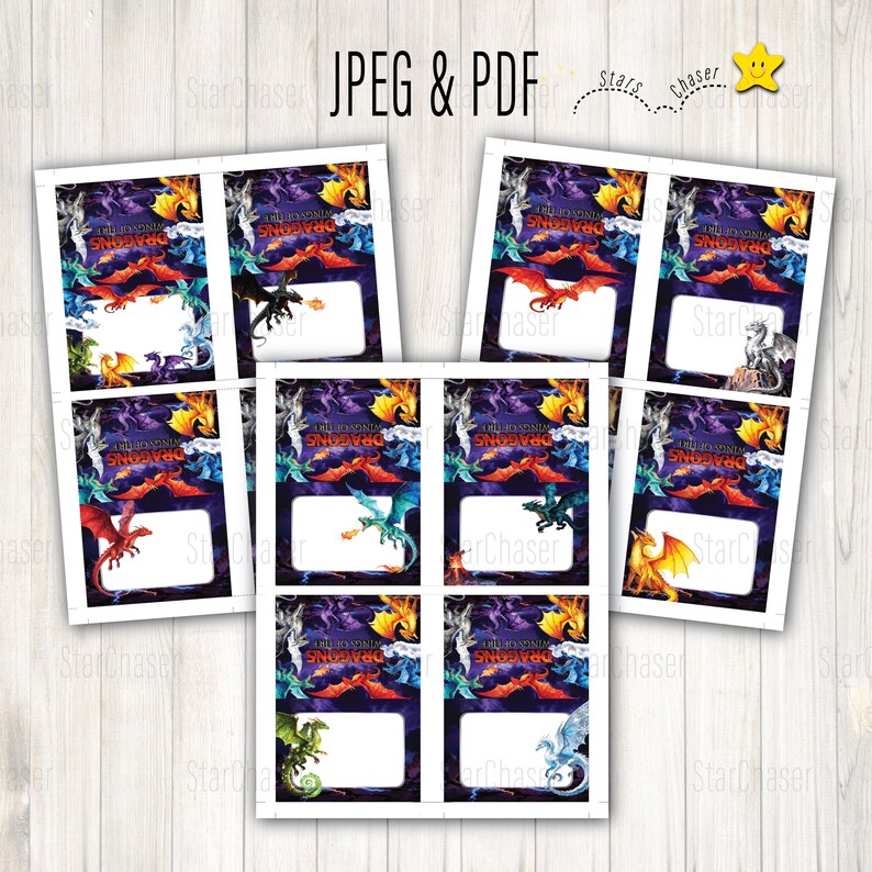 Digital Dragons Food Tent Labels: Wings of Fire Tags Topper Party ...
