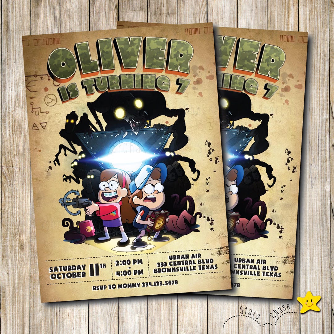 Digital Gravity Falls Birthday Invitation. E-invite. Any Age ...