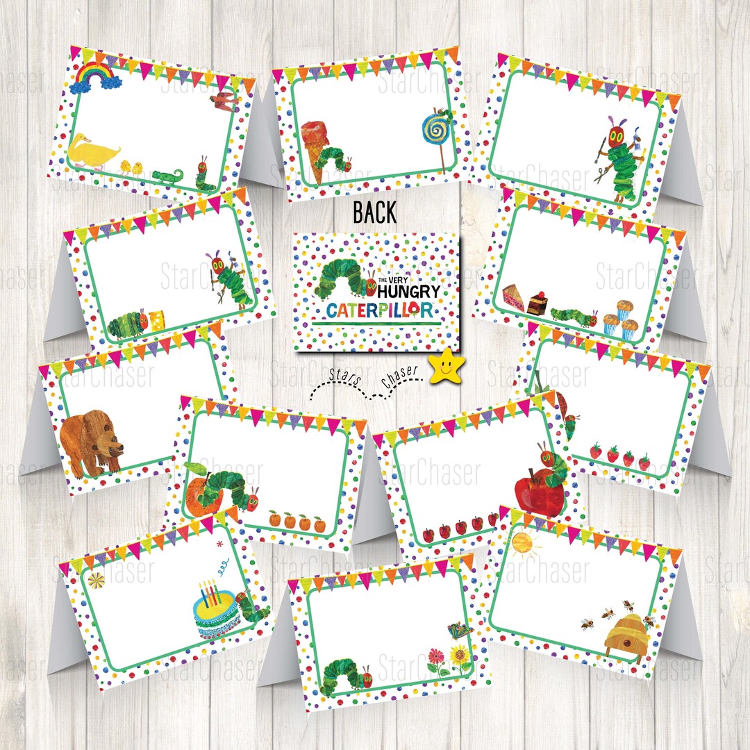 Digital Hungry Caterpillar Food Tent Cards – Party Labels Favor Tags ...