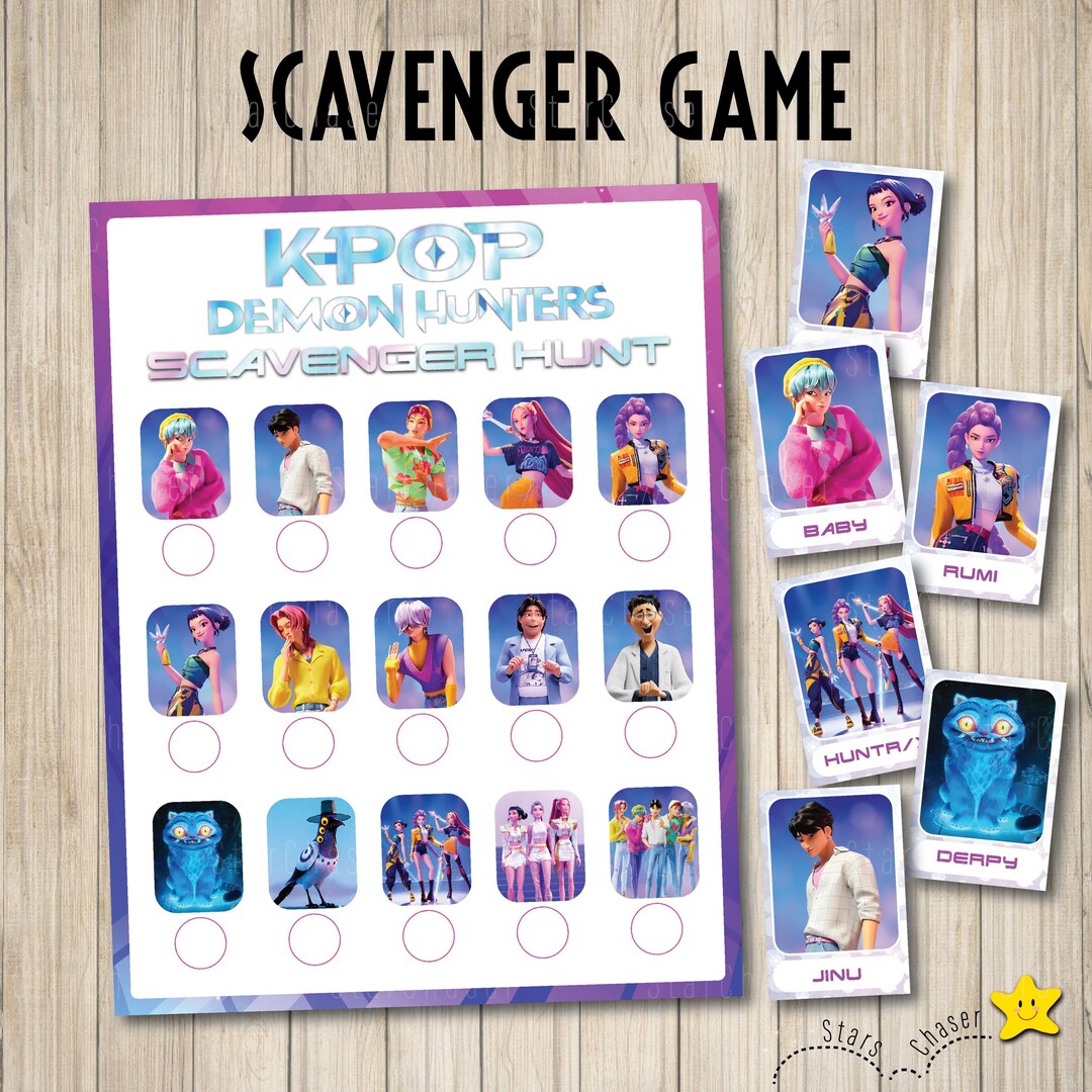 Instant Download - Digital Kpop Demon Hunter Scavenger Hunt Game. NO ...