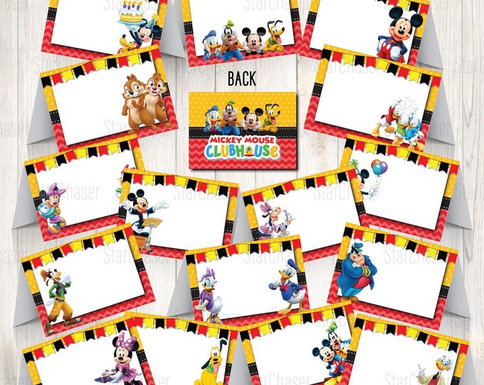 Mickey Mouse Food Labels, Printable Mickey Mouse Food Tent Cards ...