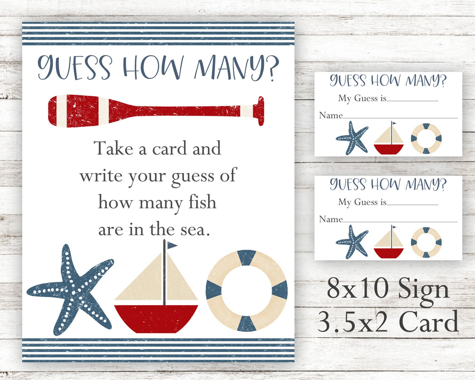 Guess How Many Fish Fish in the Sea Game Nautical Baby - Etsy
