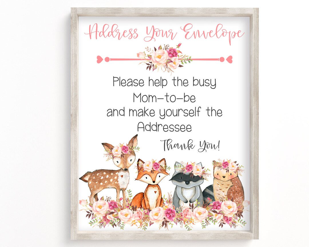Baby Shower Address Your Envelope Sign, Help the Busy Mom to Be and ...