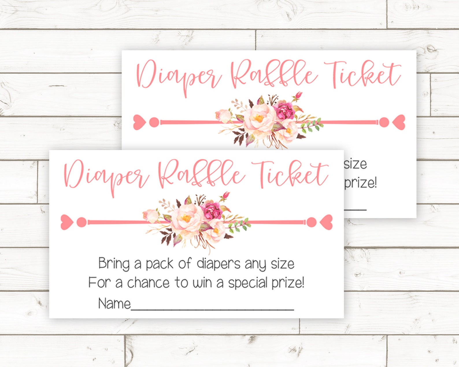 Printable Diaper Raffle Insert Diaper Raffle Sign and Card | Etsy