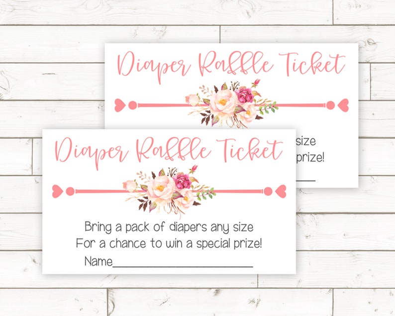 Printable Diaper Raffle Insert Diaper Raffle Sign and Card | Etsy