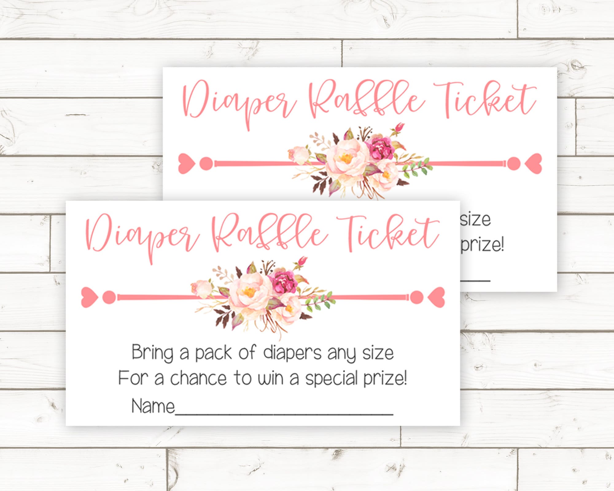 Printable Diaper Raffle Insert Diaper Raffle Sign and Card | Etsy
