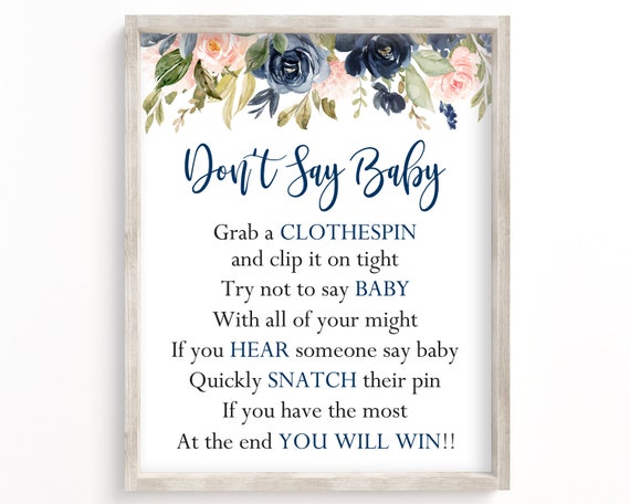 Don't Say Baby Sign Don't Say Baby Game Baby Shower | Etsy
