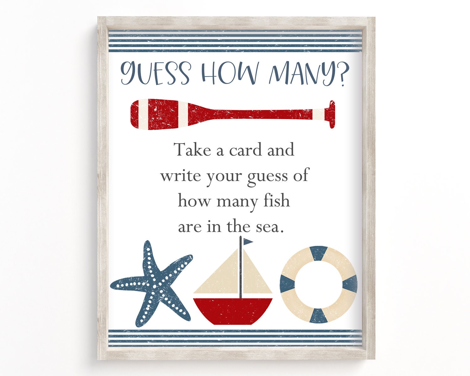 Guess How Many Fish Fish In The Sea Game Nautical Baby | Etsy