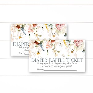 Floral Baby Shower Diaper Raffle, Diaper Raffle Sign, Diaper Raffle ...