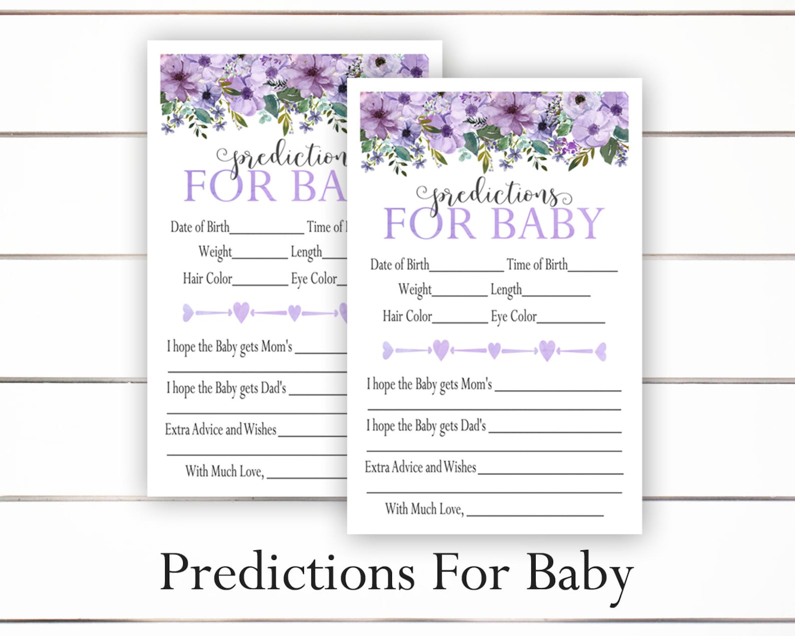 Purple Baby Shower Games Floral Baby Shower Games | Etsy