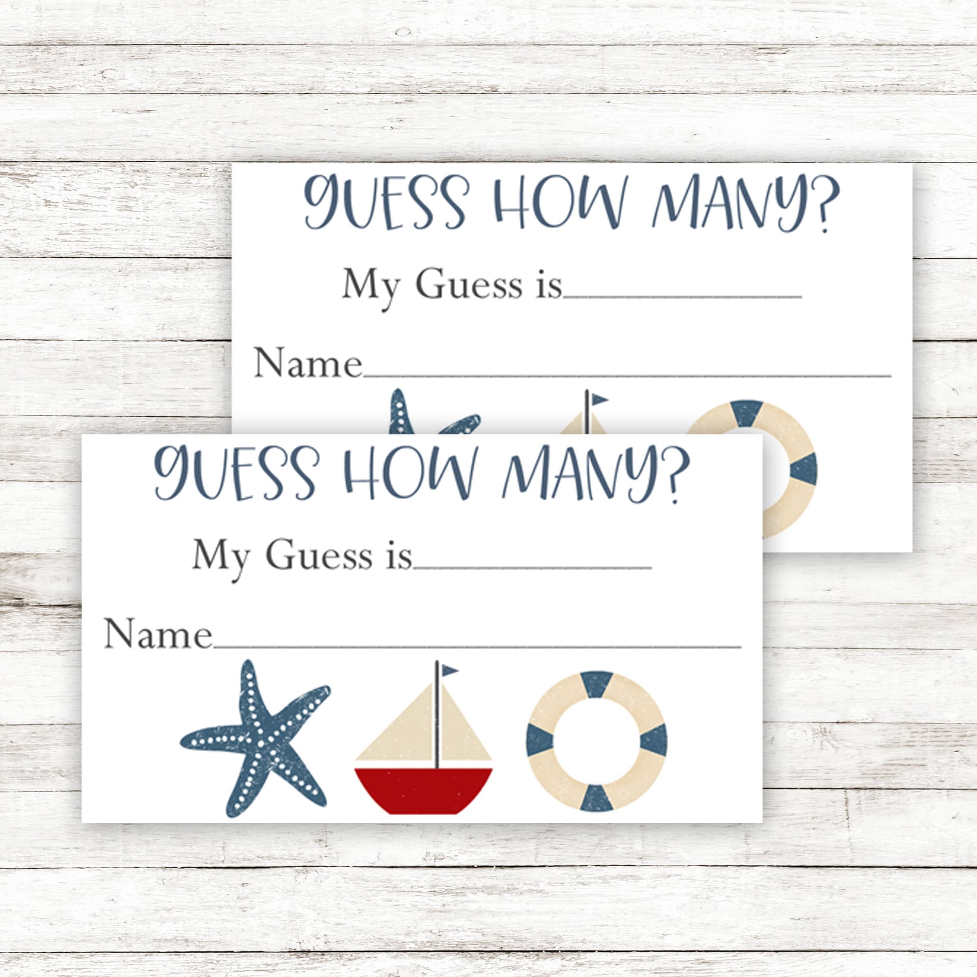 Guess How Many Fish Fish In The Sea Game Nautical Baby | Etsy