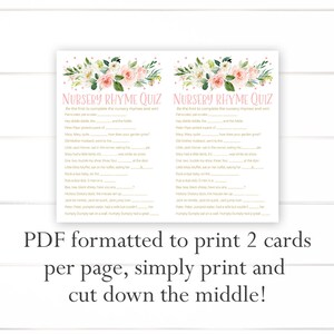 Floral Baby Shower Games, Printable Baby Shower Games, Blush Floral ...