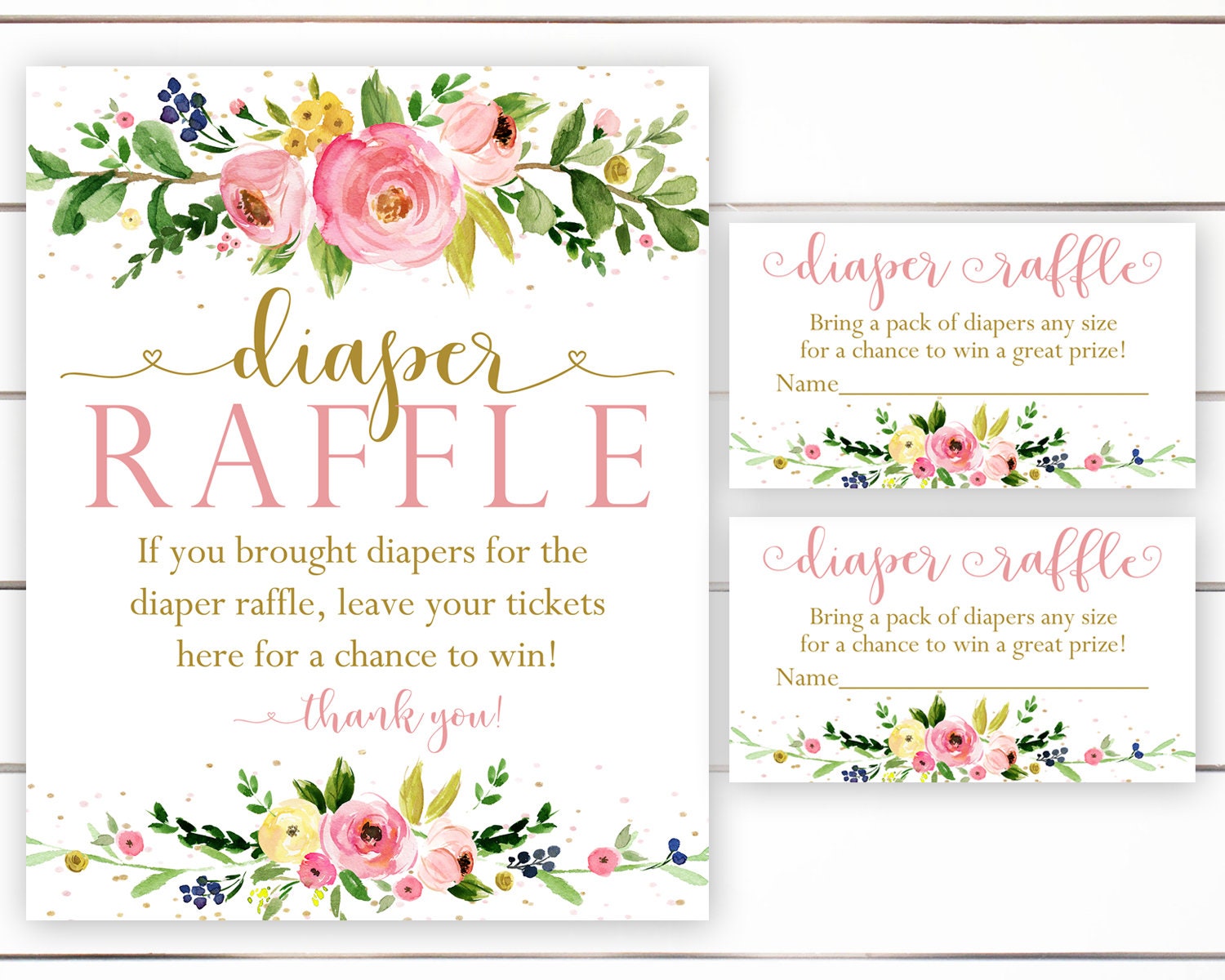 Diaper Raffle Ticket Diaper Raffle Sign Diaper Raffle | Etsy