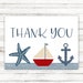 Nautical Thank You Card, Thank You Card Printable, Baby Shower Thank ...