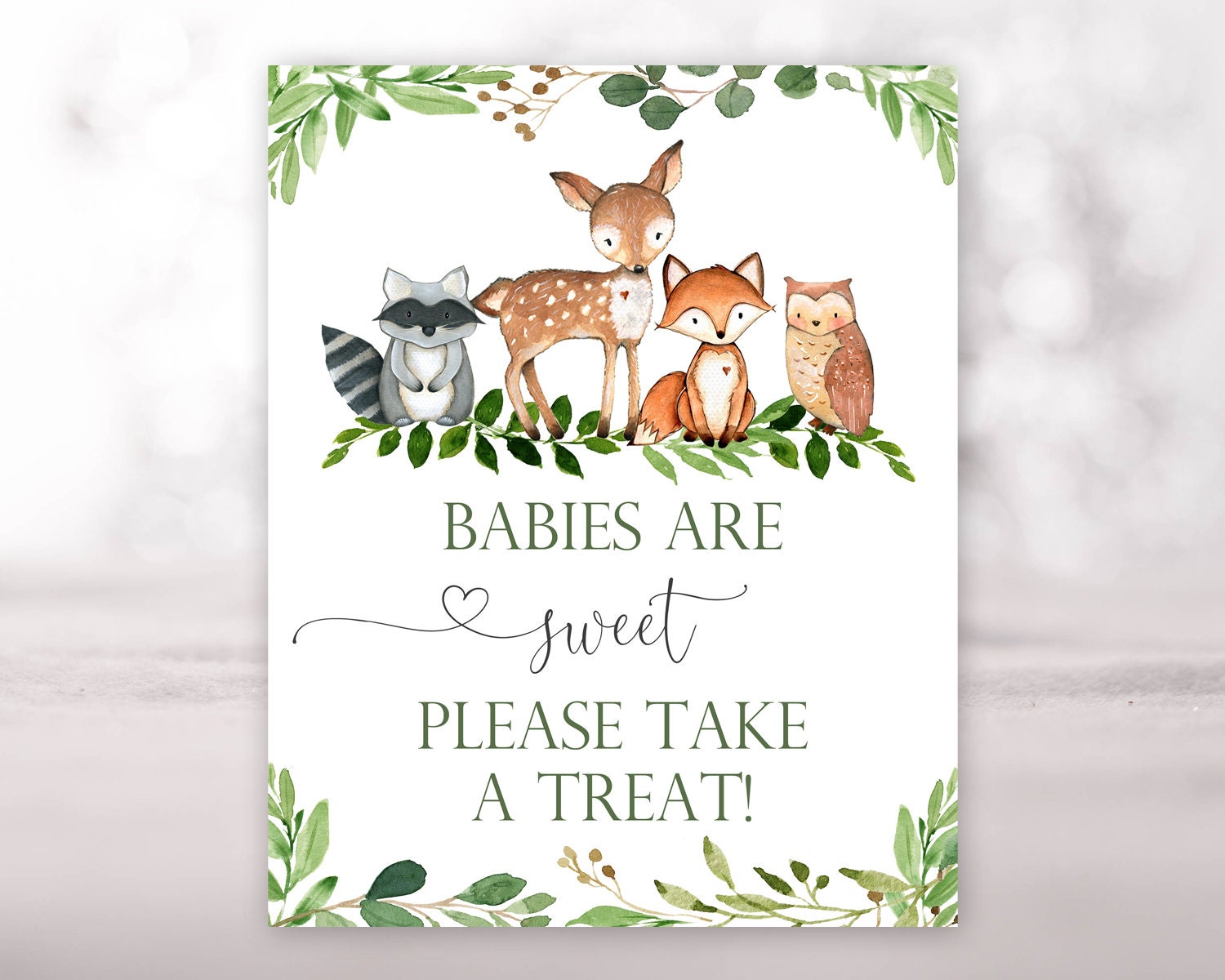 Babies Are Sweet Please Take A Treat Sign Woodland Baby - Etsy