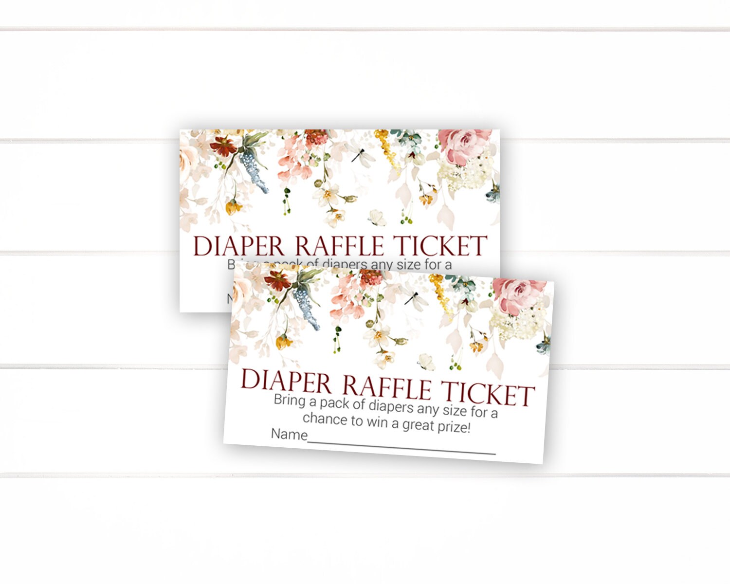 Floral Baby Shower Diaper Raffle Diaper Raffle Sign Diaper | Etsy