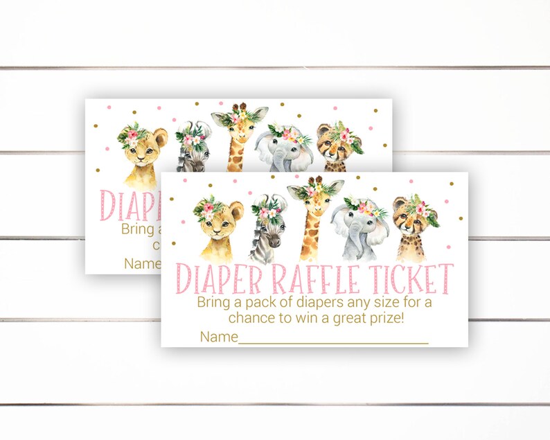 Safari Diaper Raffle Diaper Raffle Sign Diaper Raffle Card - Etsy