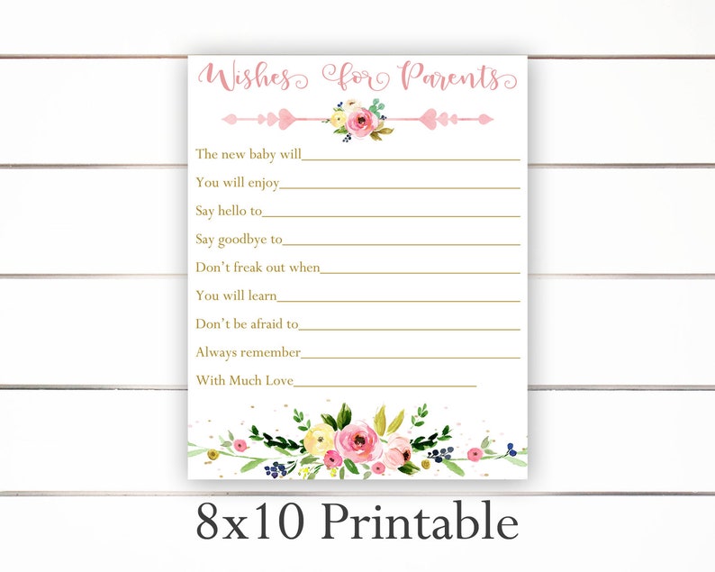 Wishes for Parents, Floral Baby Shower Advice, Wishes for New Parents ...